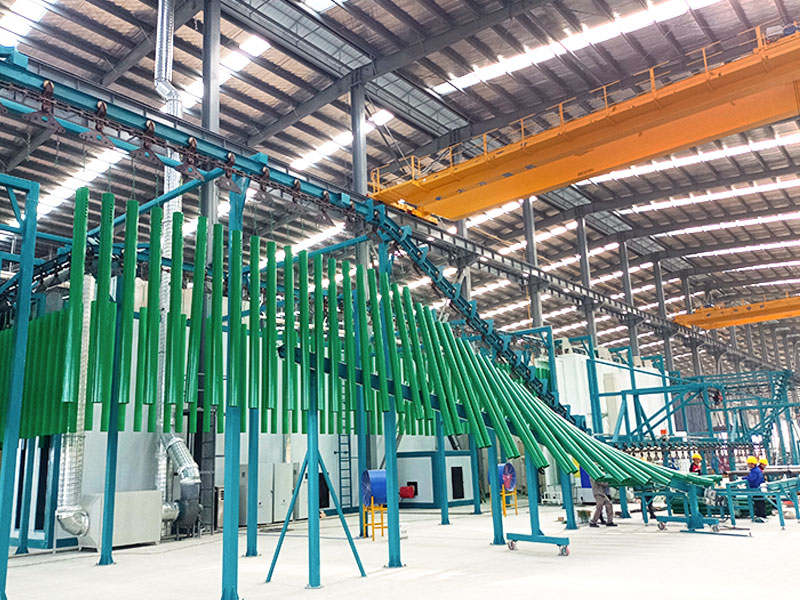 Large Automatic Powder Coating Line With Electrophoresis Treatment And Robot Application