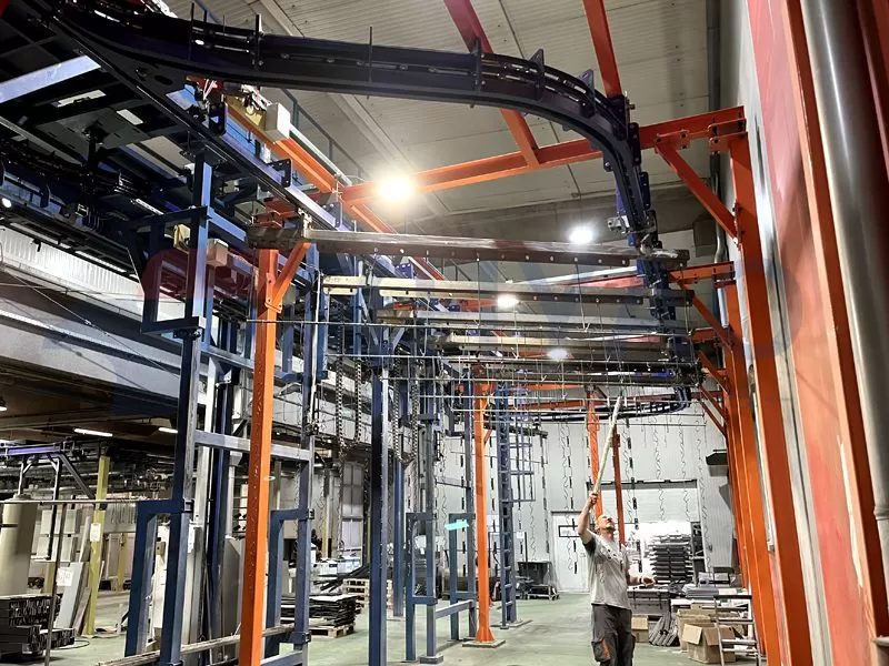 Automatic Powder Coating Line with Shot Blasting Pretreatment and Power ...